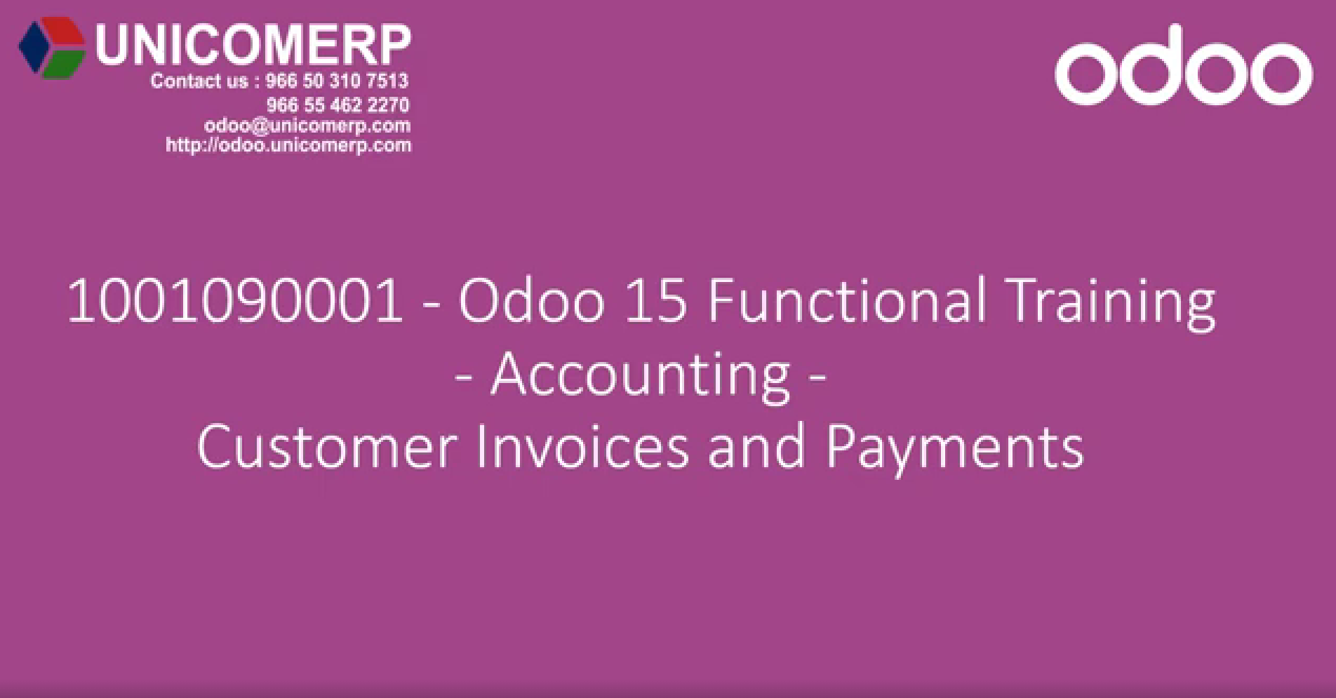 Training Videos - Odoo Community